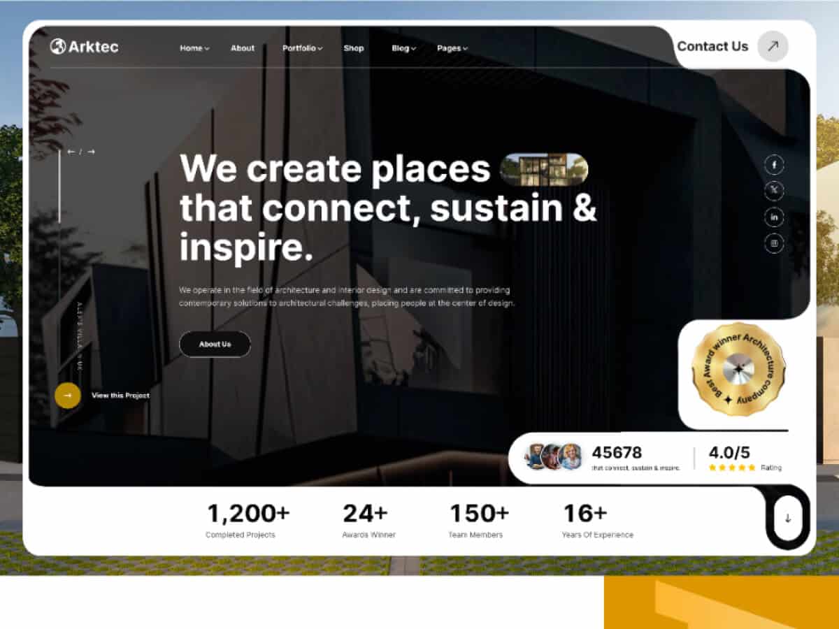 Arktec – Architecture & Interior – WordPress Theme – The Global Webs